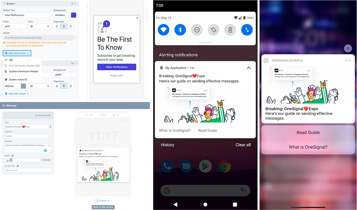 Push Notifications and In-App Messaging with OneSignal and Expo | by George Deglin | Exposition