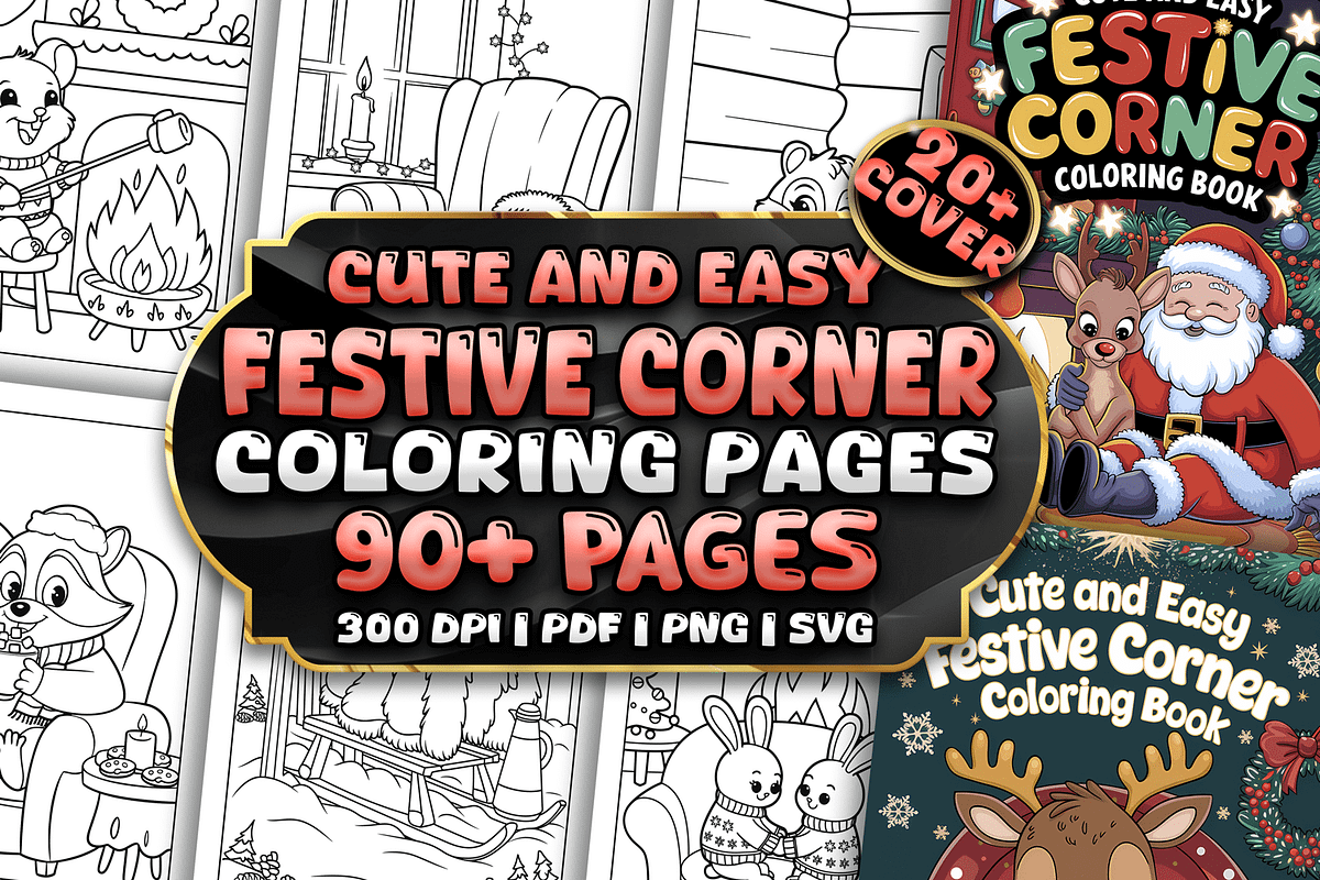 Cute Easy Festive Corner Coloring Pages Free | by Mehosyjetov | Oct ...