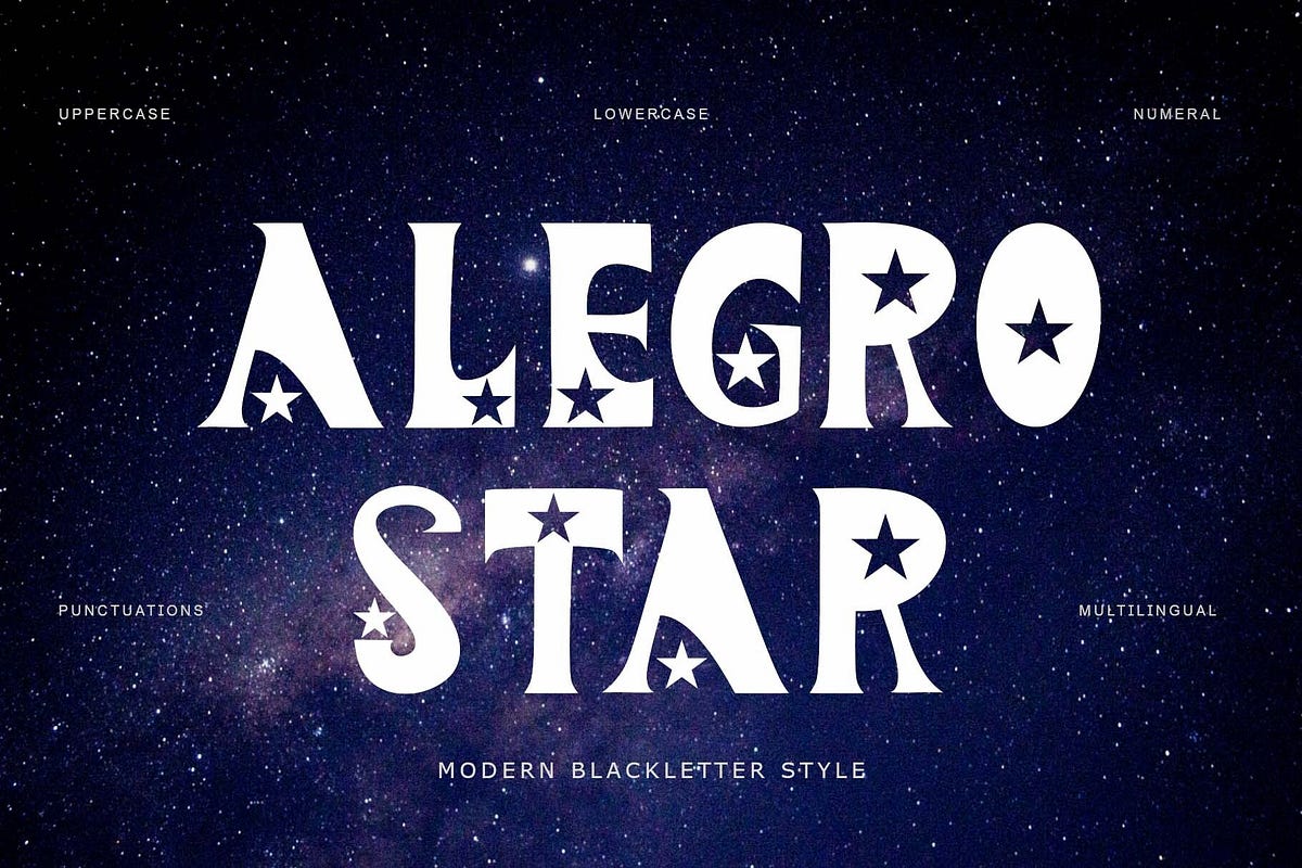 Alegro Star Font - Glowgrove - Medium