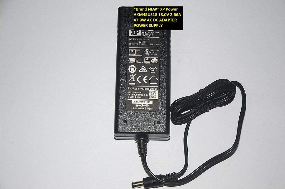 *Brand NEW*POWER SUPPLY 47.9W XP Power 18.0V 2.66A AKM45US18 AC DC ...