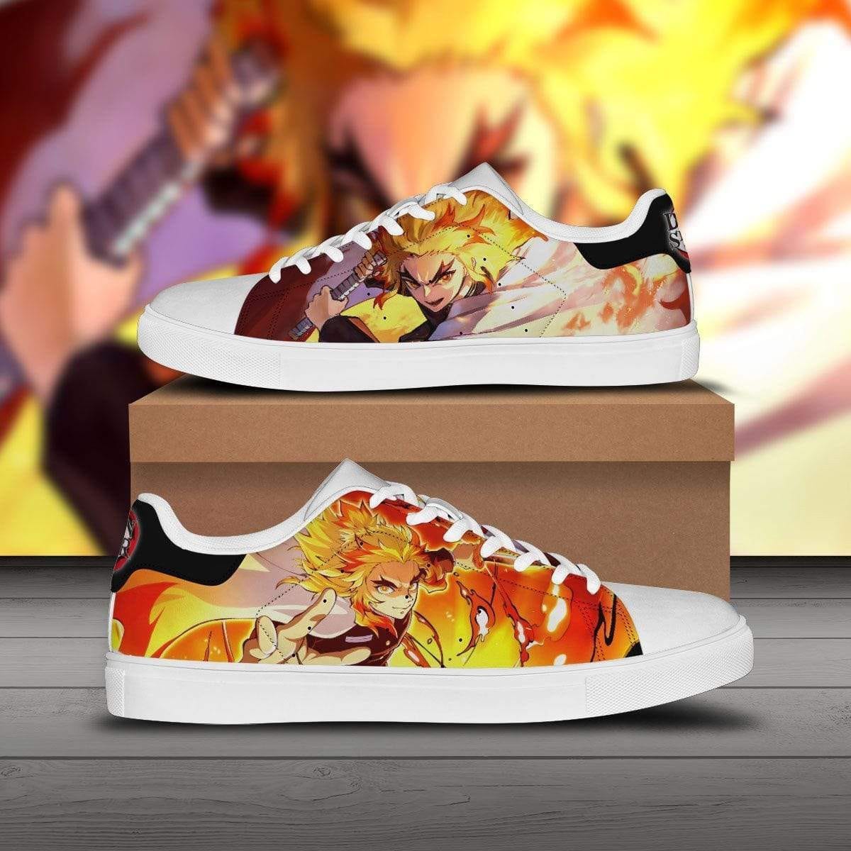 Kyojuro Rengoku Skate Shoes Custom Demon Slayer Anime Shoes Click To ...