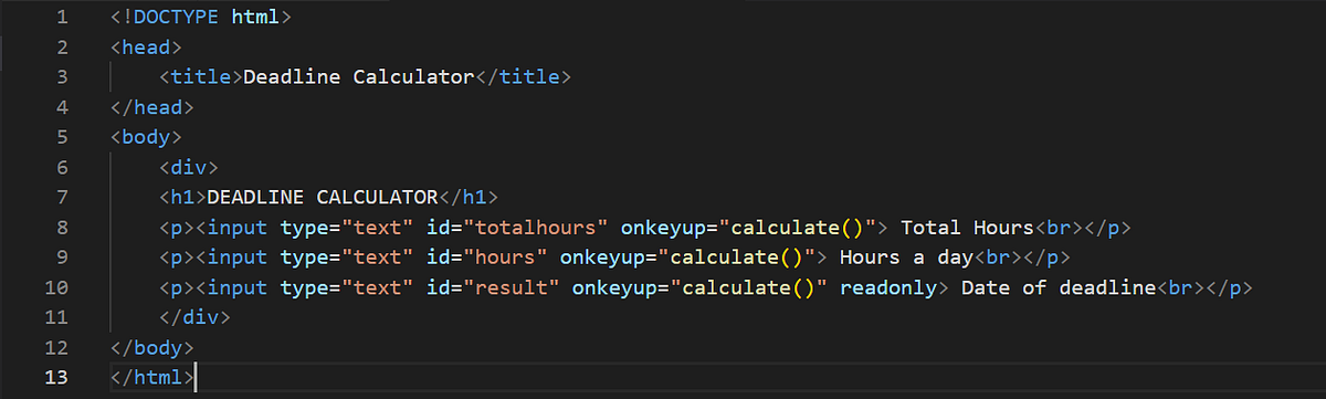 How to create a calculator for your deadlines | by Genesius Dev | Medium