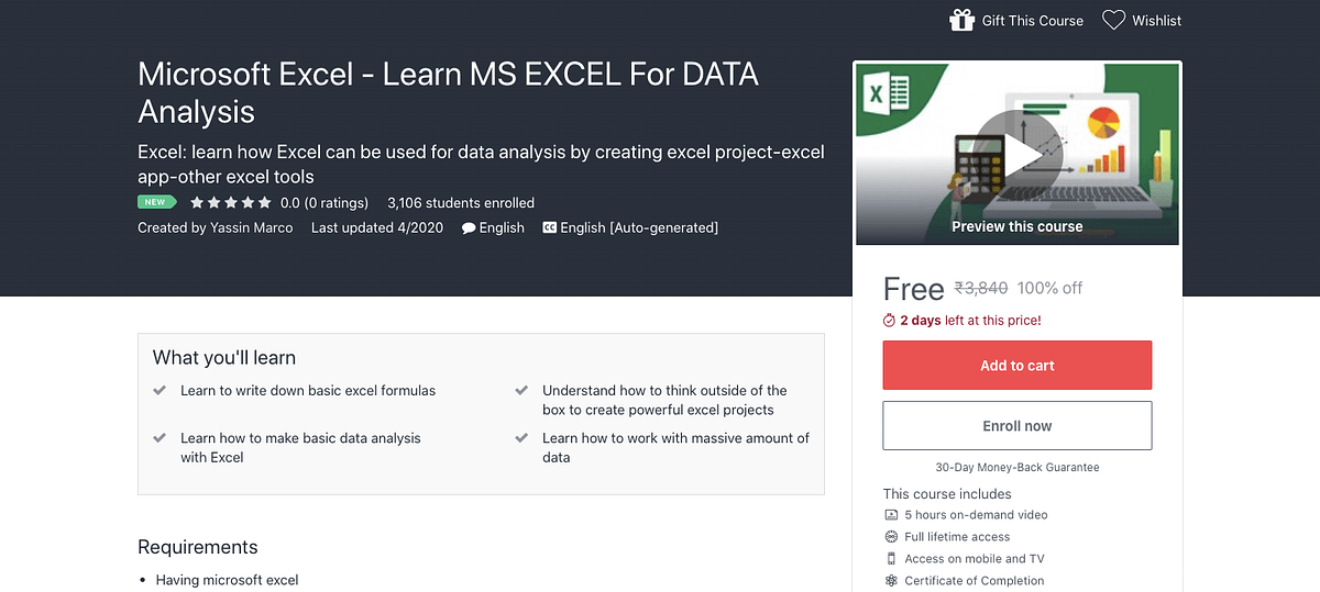 Microsoft Excel — Learn MS EXCEL For DATA Analysis | Free Courses | by FresherCooker.in ...