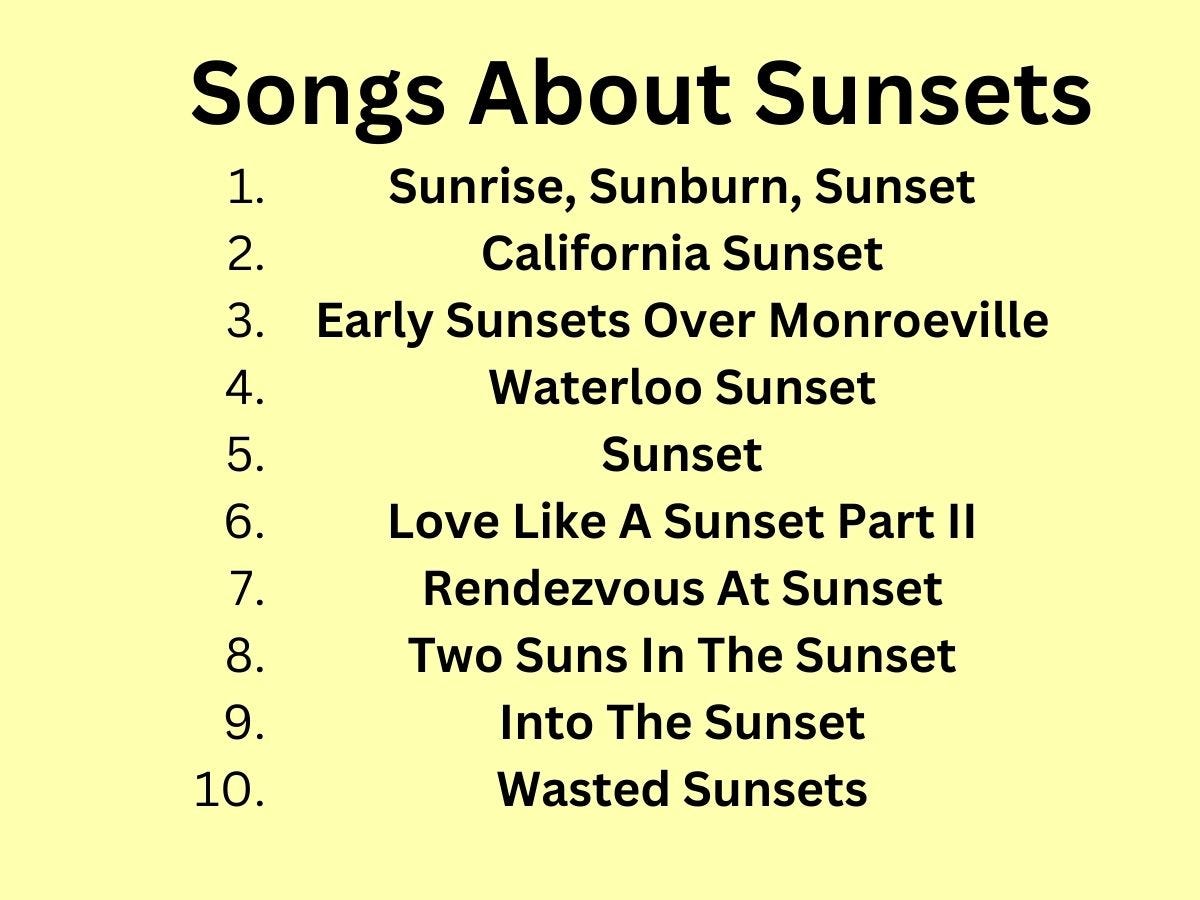 10 Best Songs About Sunsets With Lyrics | by Bestdjblog | Medium