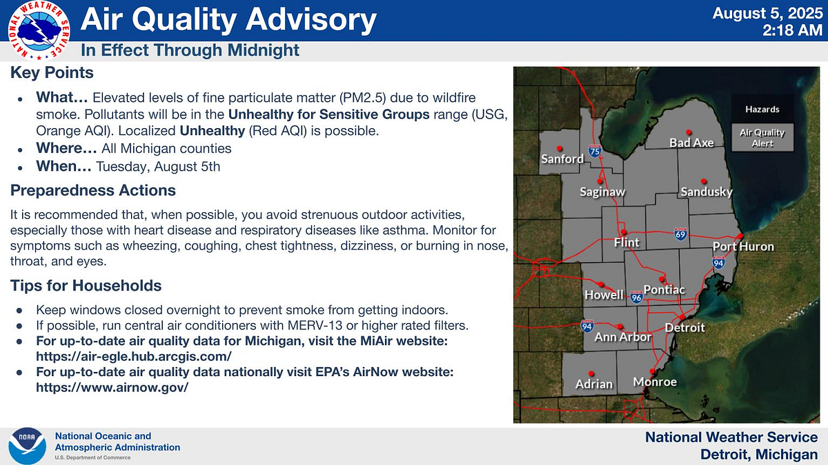 Michigan Air Quality Advisory Sparks Urgent Health Warning for Millions ...