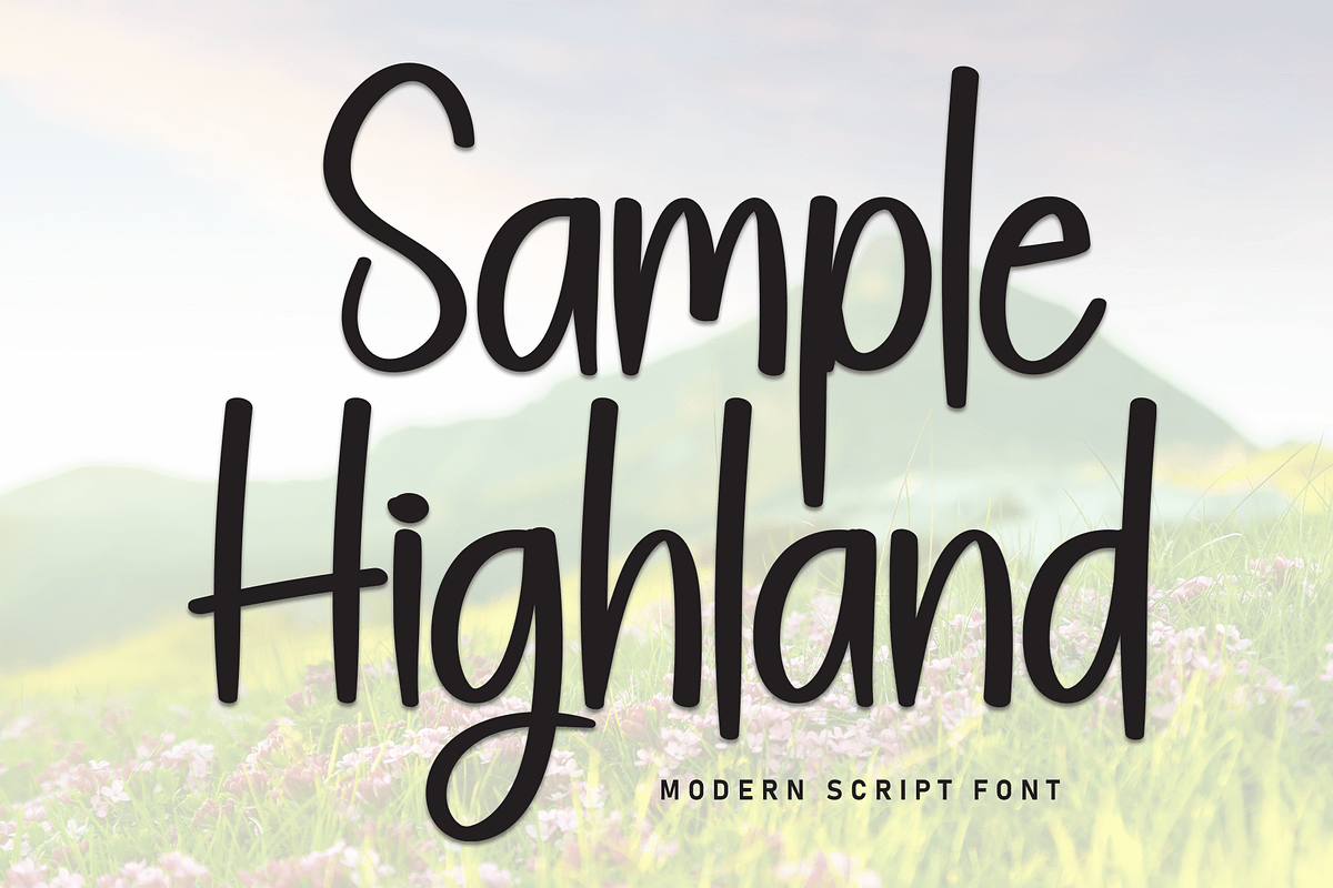 Sample Highland Font - Solarasculpt - Medium