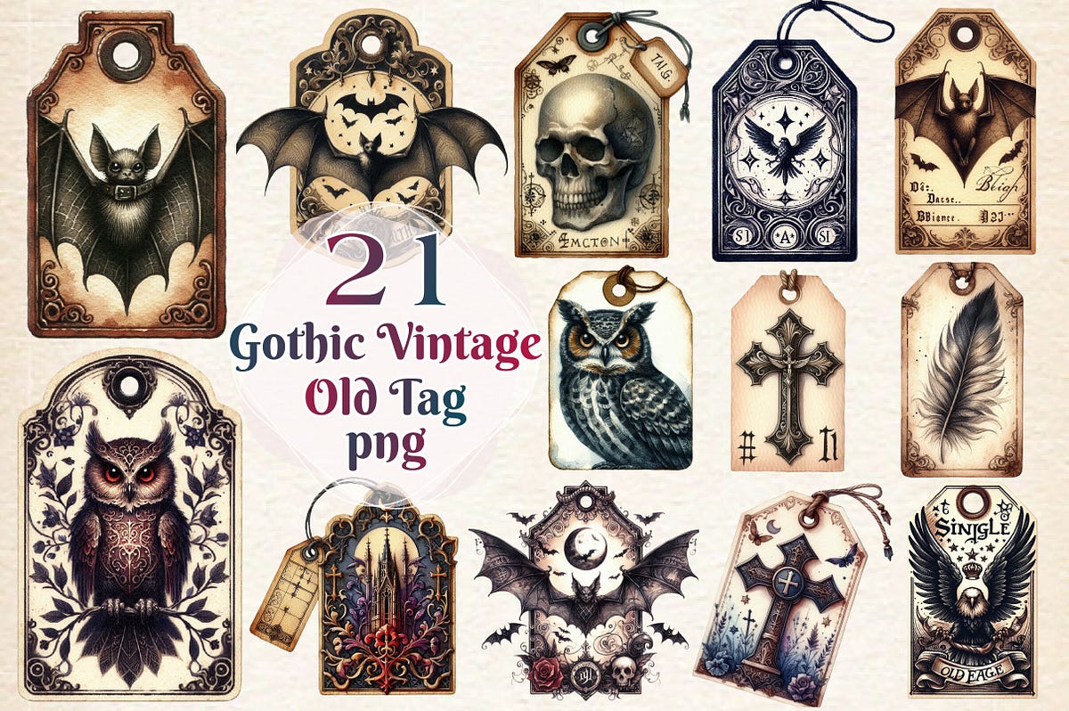 Gothic Vintage Old Tag Clipart PNG Free | by Enchantedeclipse | Medium