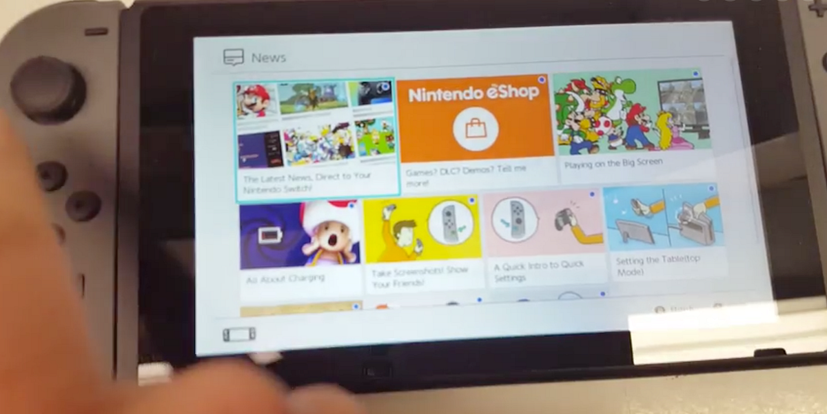 Tour of the Nintendo Switch UI. User uploaded video gives pre-launch ...
