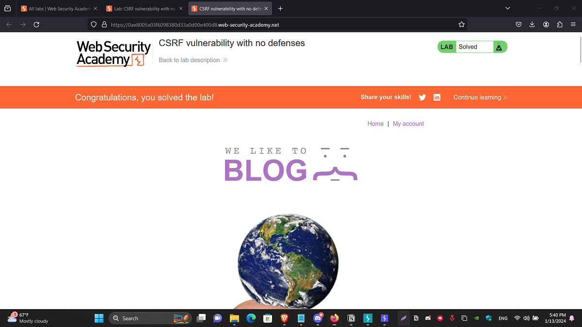 Lab: CSRF vulnerability with no defenses | by Uzumaki Rem01x | Medium