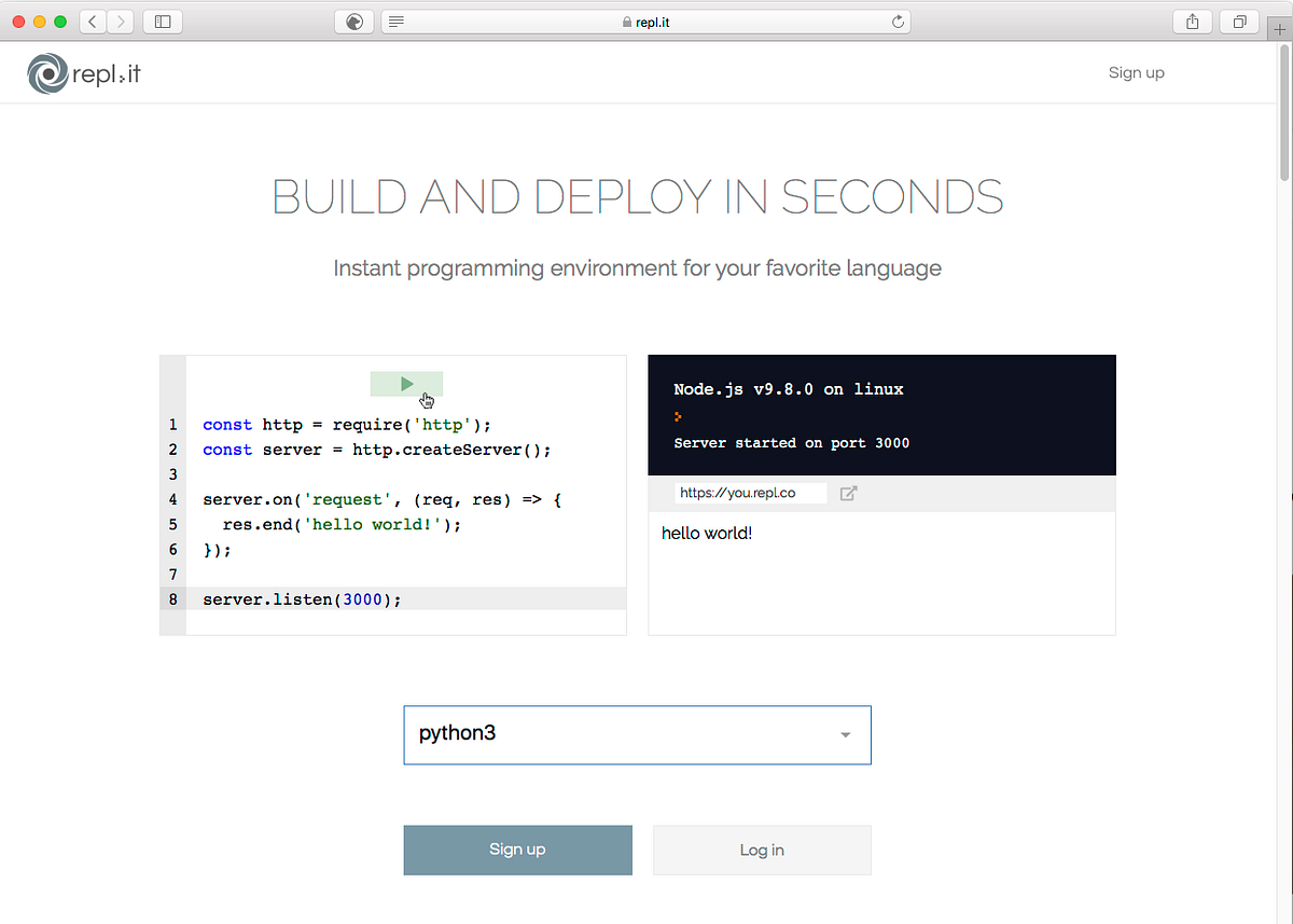 Python 環境 — repl.it. repl.it 提供線上程式開發環境，只需要選擇語言就可以使用相關環境… | by Pei ...