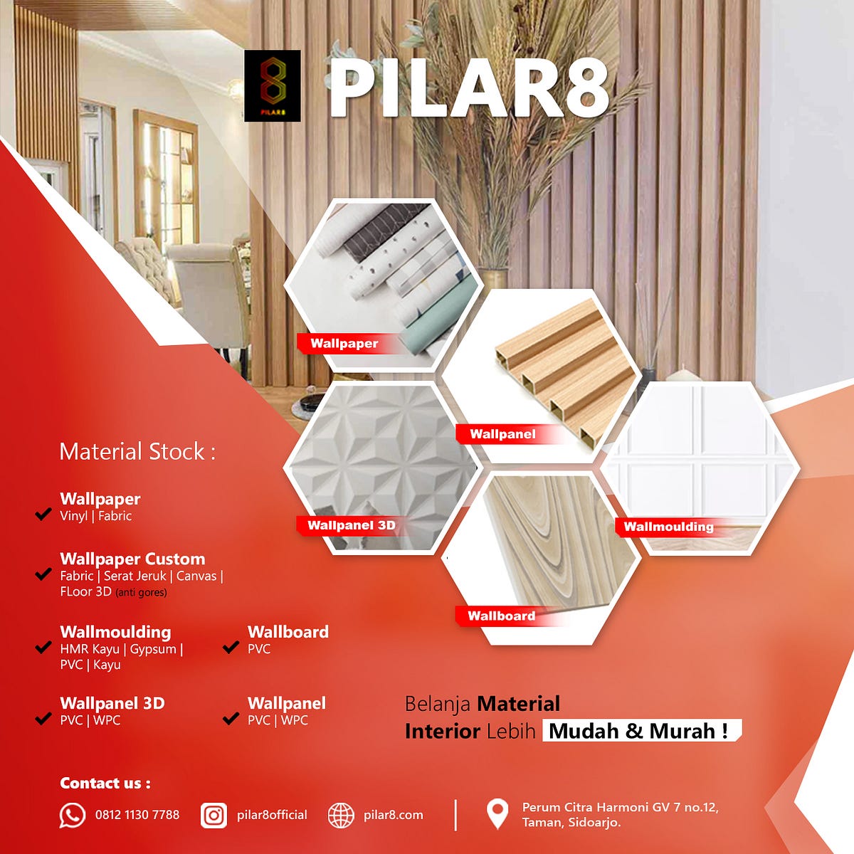 SIAP SUPLAI BESAR, WA 0812–1130–7788 Distributor Wallpaper Dinding Aesthetic Pontianak - Pilar 8 ...