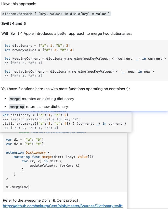 Merge Dictionary in Swift Refer: https://stackoverflow.com/questions ...