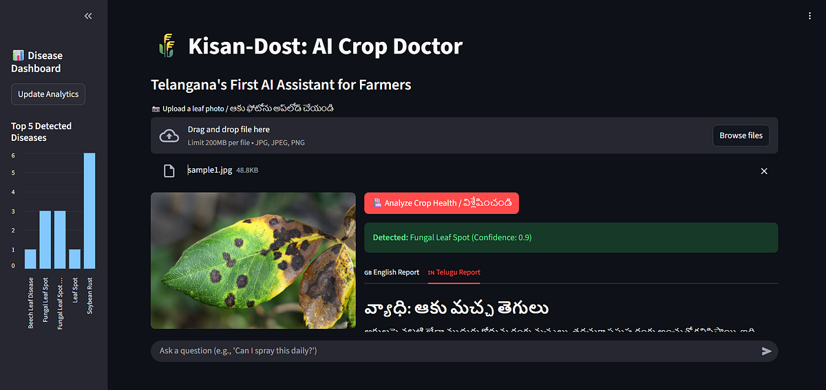 🌾 Kisan-Dost: AI Crop Doctor. In rural India, a delayed diagnosis of ...