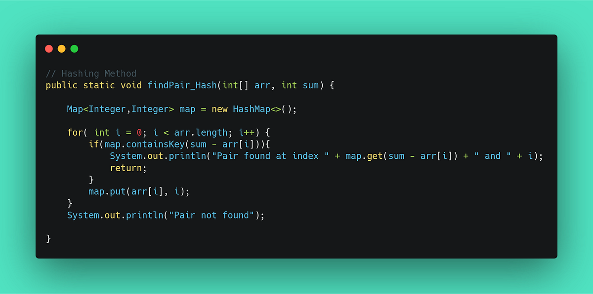 Data Structures and Algorithms. Find a pair of numbers with given sum ...