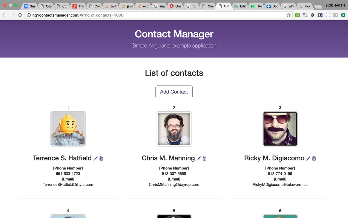 Performance comparison of AngularJs 1.x and AngularJs 2 through contacts manager application ...