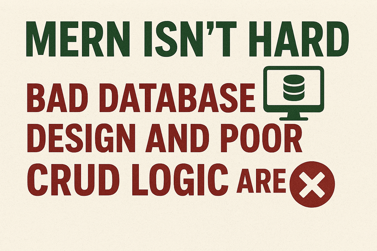 MERN Isn’t Hard — Bad Database Design and Poor CRUD Logic Are | by ...