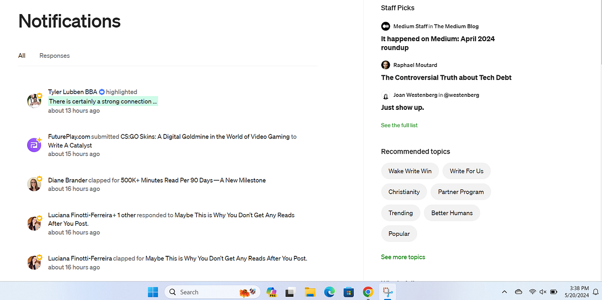 Something is Wrong with My Notifications | by Bin Jiang | Write A Catalyst | May, 2024 | Medium