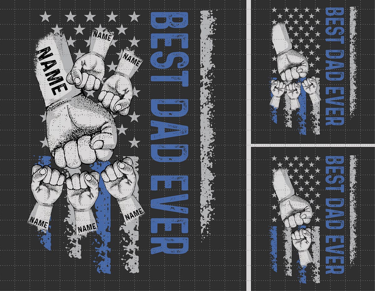 Personalized Best Dad Ever Png, America Flag Design, Fist Bump Dad Png ...