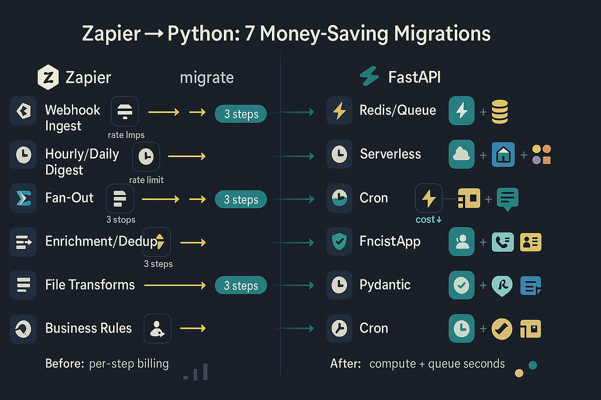 7 Zapier→Python Migrations That Cut SaaS Bills | by Modexa | Dec, 2025 ...