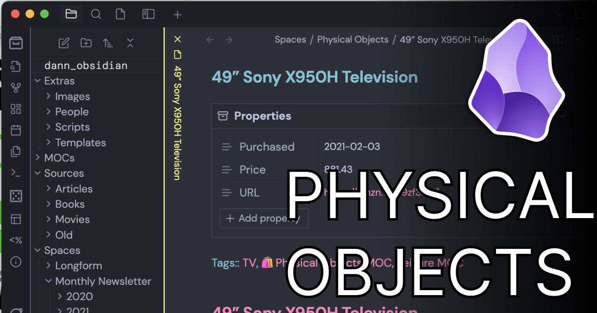 Obsidian Physical Object System and Template | by Dann Berg | Medium
