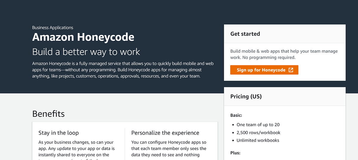 AWS Honeycode, short review. AWS just released AWS Honeycode in beta… | by Pawel Piwosz | Medium