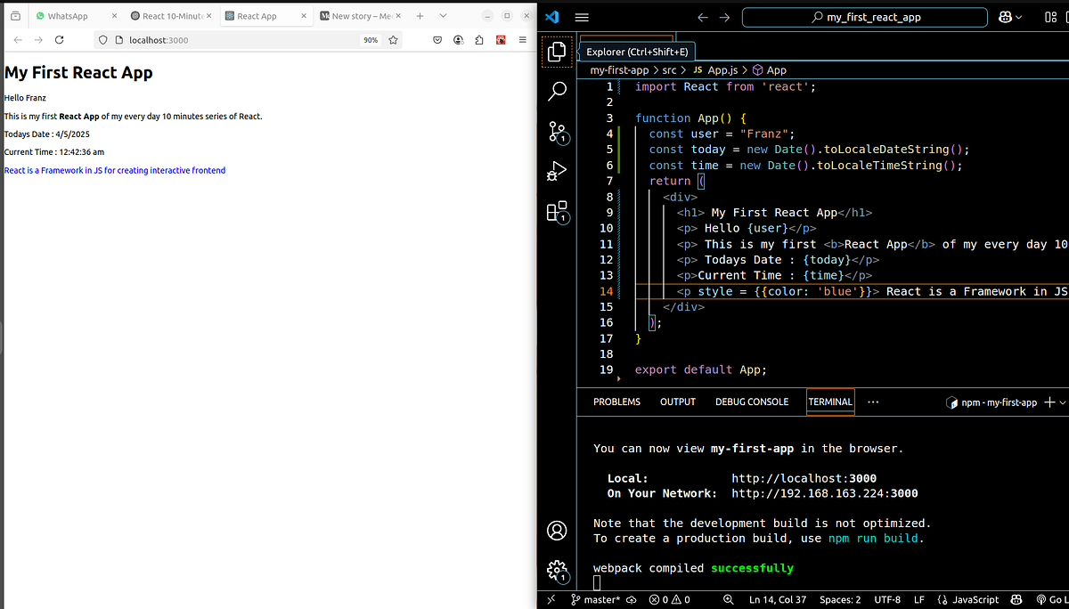 ⚛️ React in 10 Minutes a Day — Day 2: JSX & Writing Dynamic UI | by ...