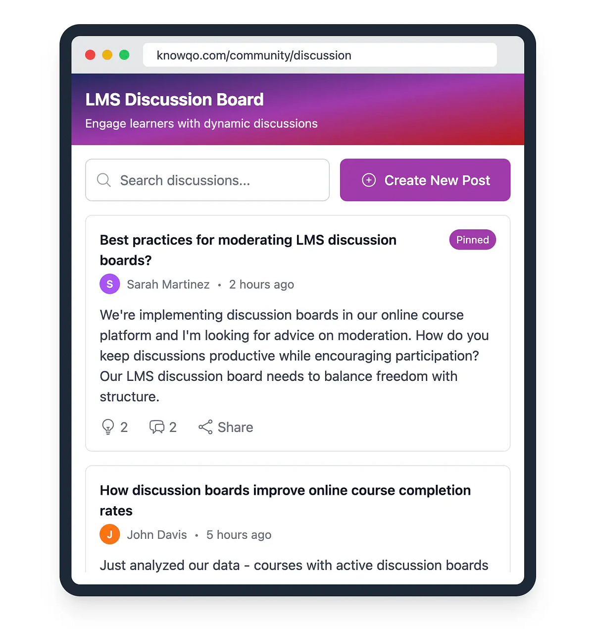 LMS with Discussion Board | KnowQo LMS | Medium