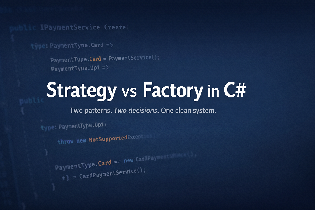 Strategy vs Factory in C#: The Confusion That Breaks Real Systems | by ...
