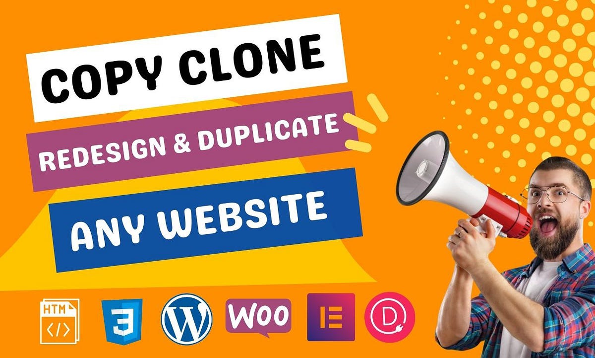 I will copy, clone redesign, duplicate websites using elementor pro ... I will copy, clone redesign, duplicate websites using elementor pro ...
