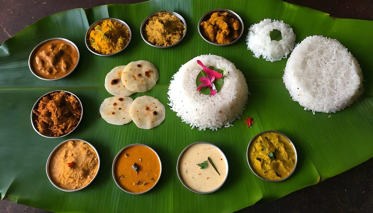 The Grandeur of a South Indian Wedding Meal Served on a Banana Leaf ...