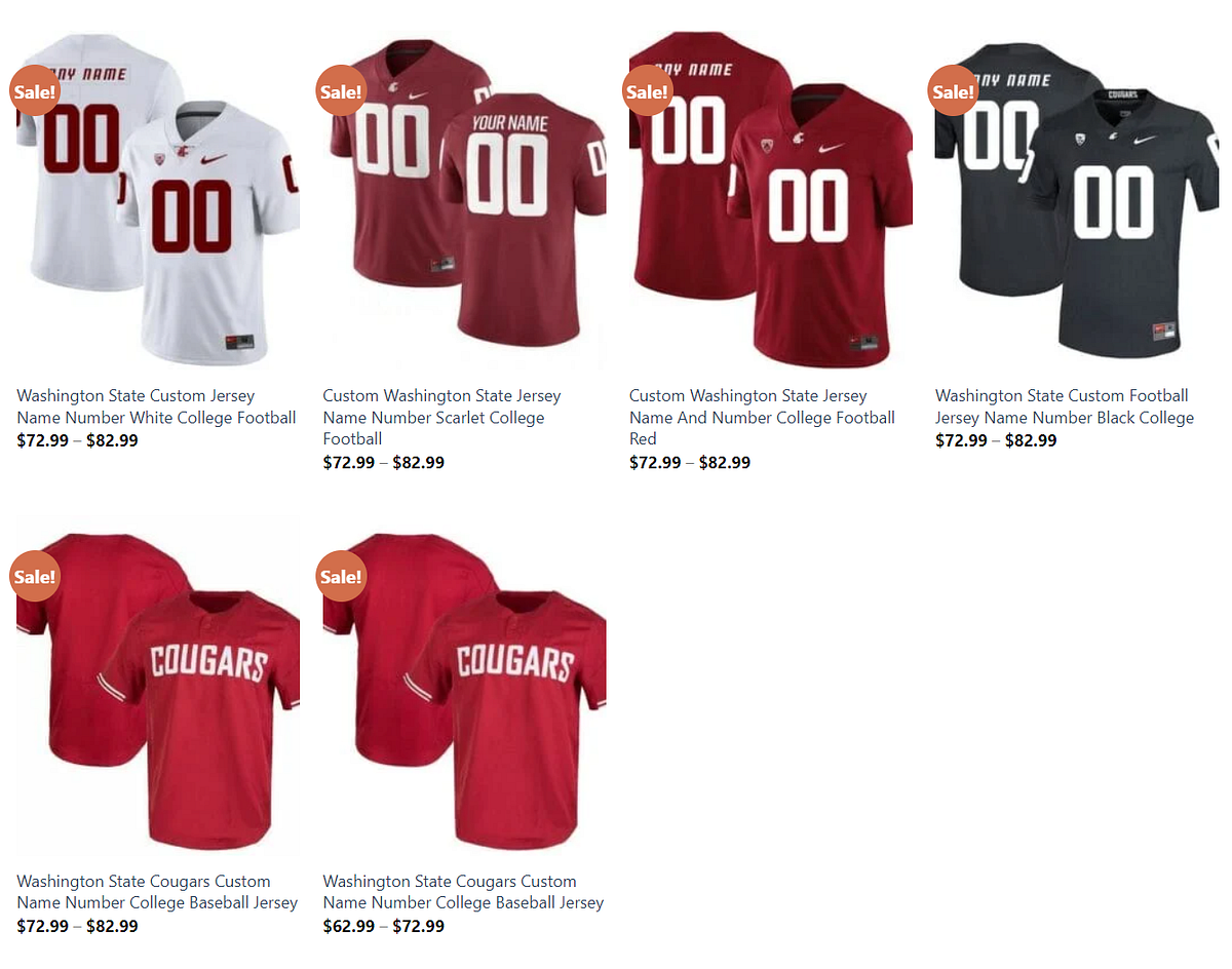 Show Your Cougar Pride with a Custom Washington State Cougars Jersey ...