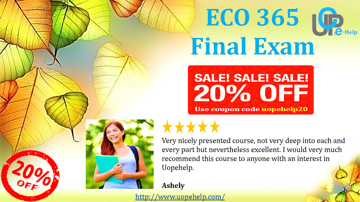 ECO 365 Final Exam. Buy new online University of Phoenix… | by UOP E ...