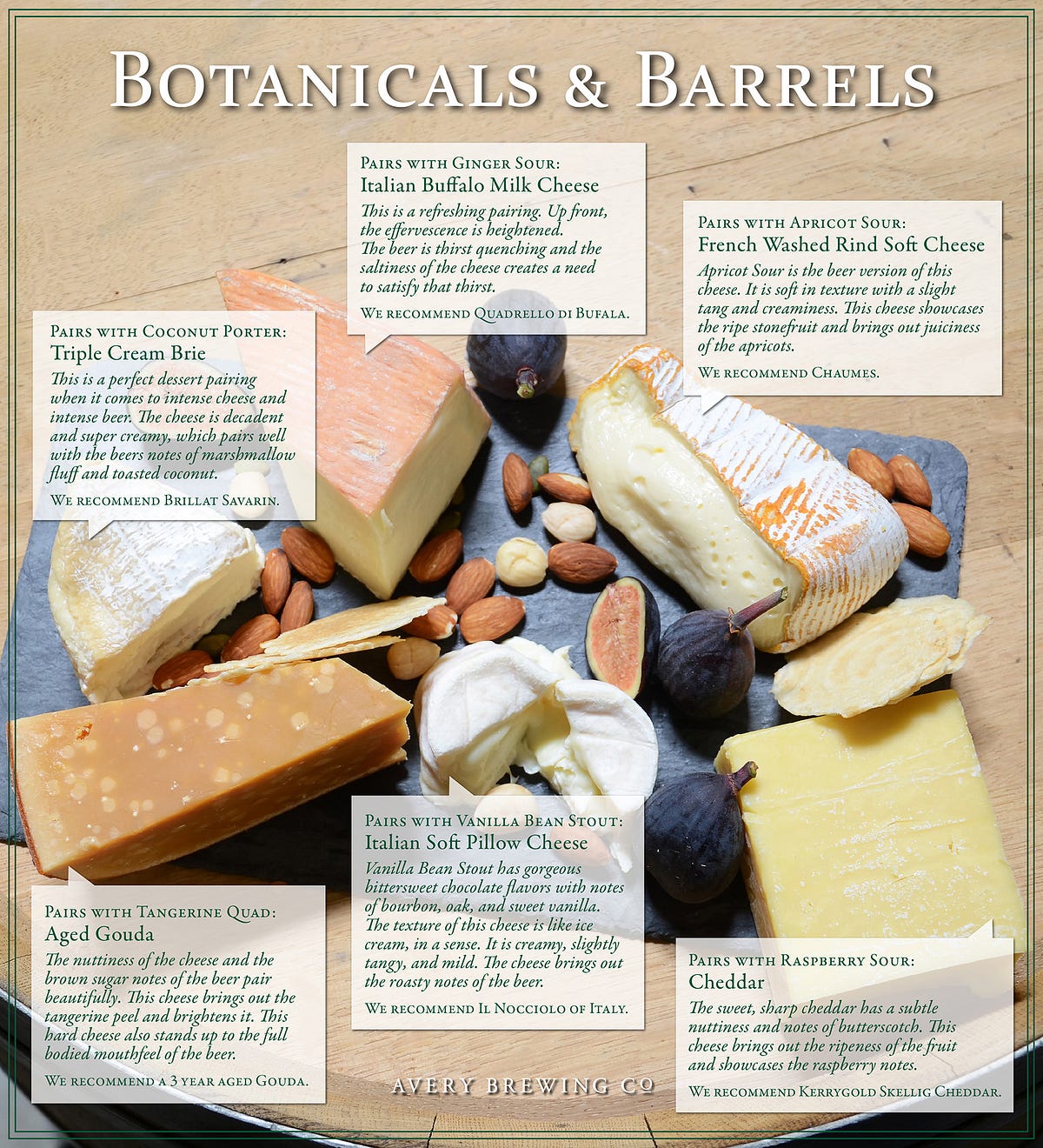 Botanicals & Barrels: Cheese Pairings | by Avery Brewing Co ...