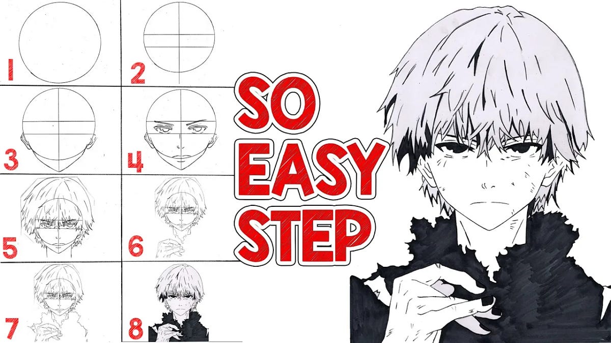 How To Draw Ken Kaneki — Tokyo Ghoul — My Brilliant Art | by Anime ...