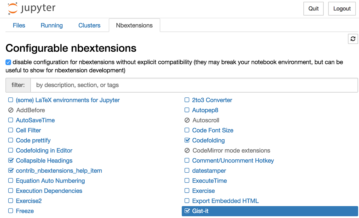 Jupyter Notebook extensions and embedding a gist | by Deena ...