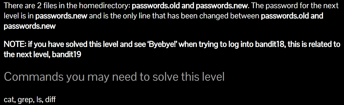 OverTheWire: Bandit Level 17→ Level 18 | by Aditya Mukati | Medium