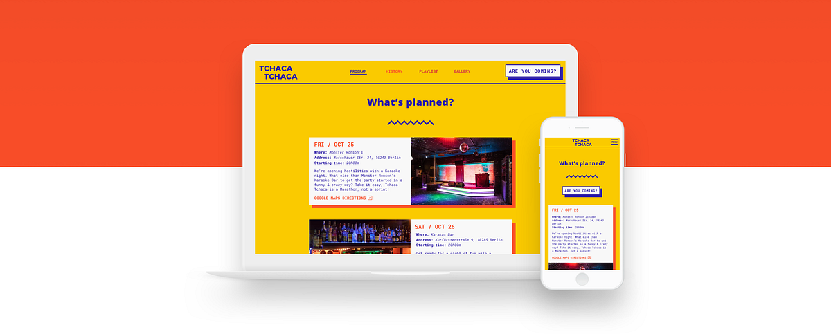 Responsive Microsite — Tchaca Tchaca Party | by Joao Campos | Medium