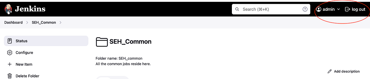 The user name and logout options did not appear in the Jenkins user ...