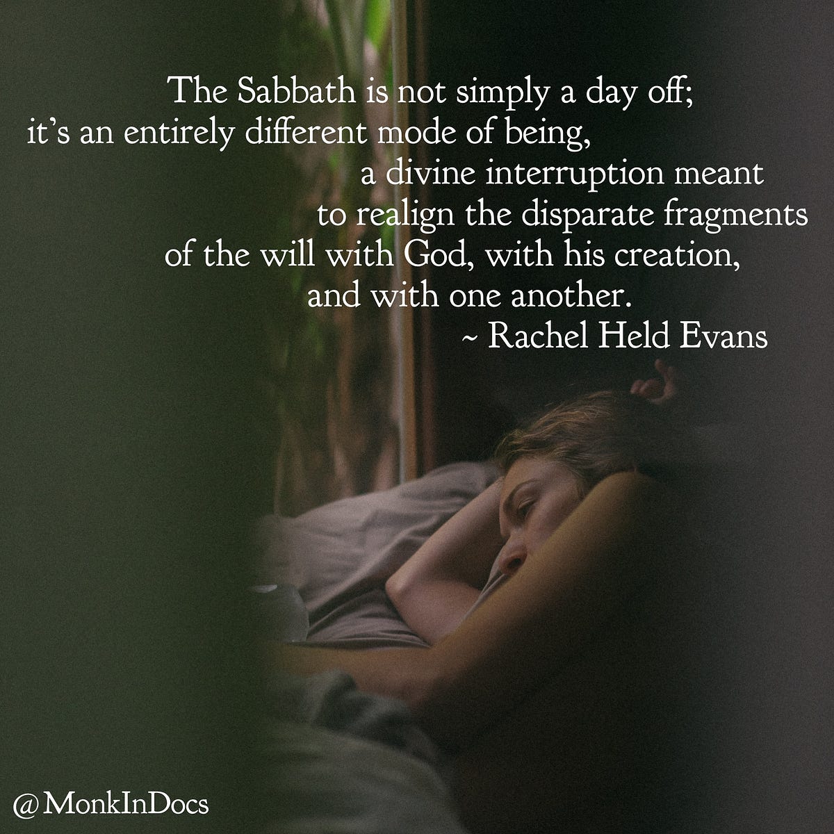 After holding to keeping a weekly Sabbath for most of this year, that ...