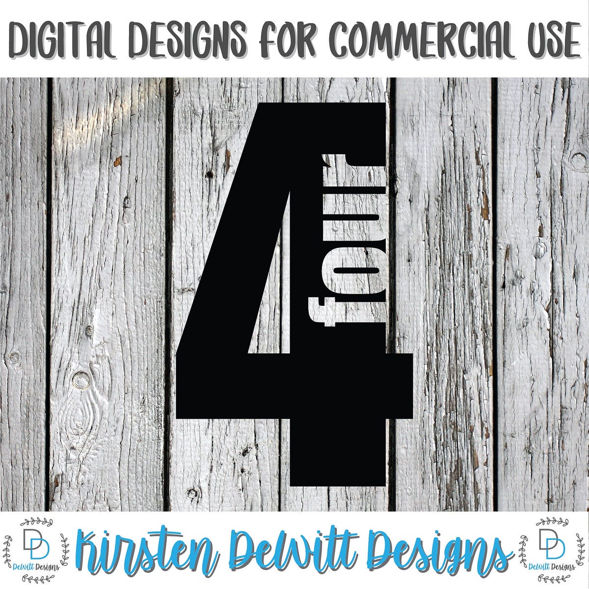 SVG, PNG, DXF Cut File, Four, 4th Birthday, Fourth Birthday, Number ...