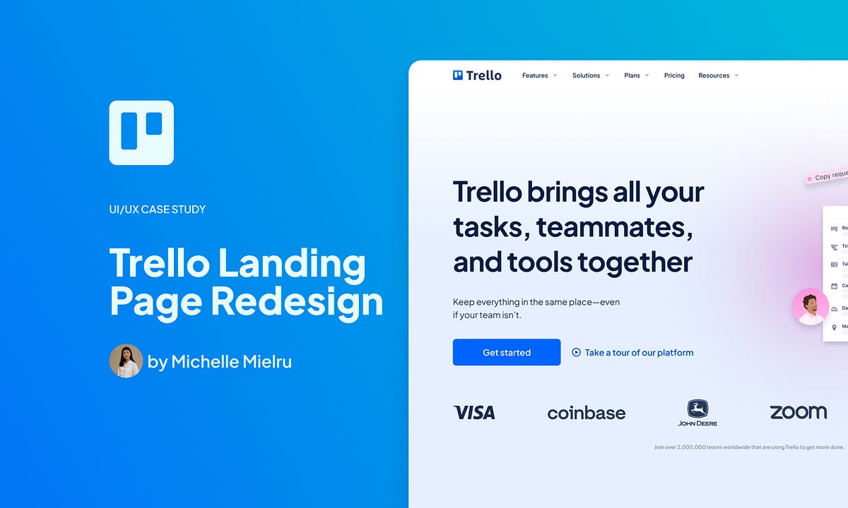 UI/UX Case Study: Trello Landing Page Redesign (2022) | by michelle ...