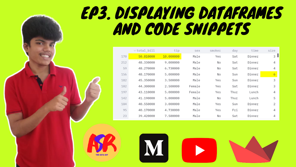 EP3. Displaying DataFrames on the Web app | by Adith - The Data Guy ...