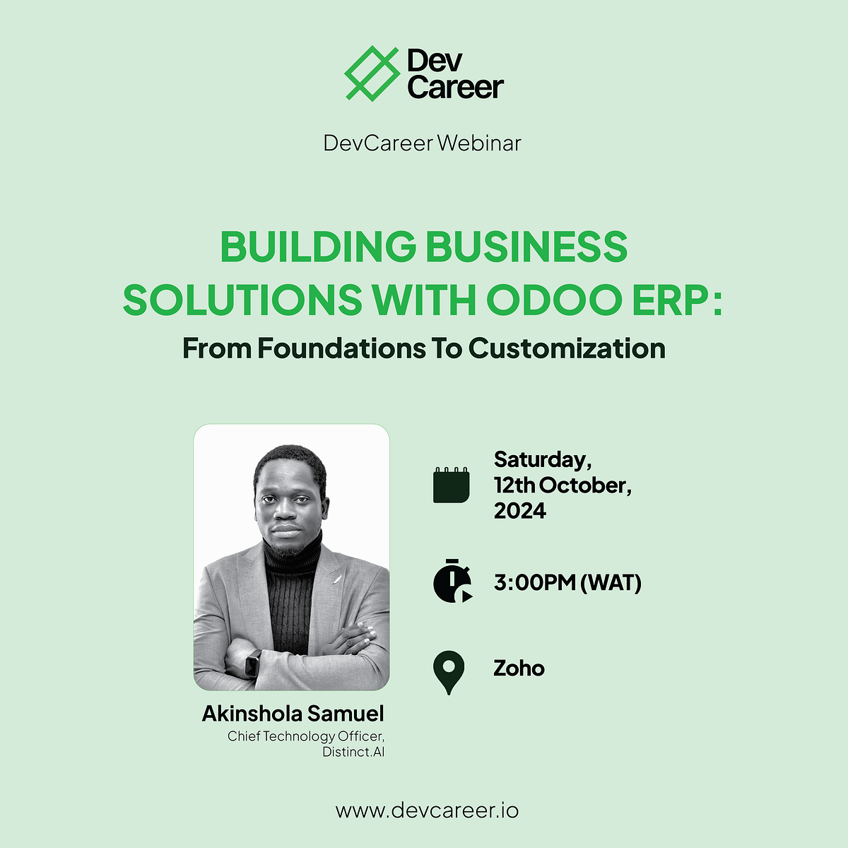 Enterprise Resource Planning ERP by ODOO Webinar on Devcareer October ...