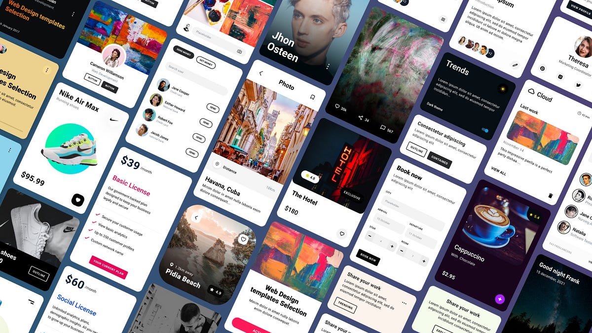 Beautiful Collection of Card Designs with Code Snippets | by ...
