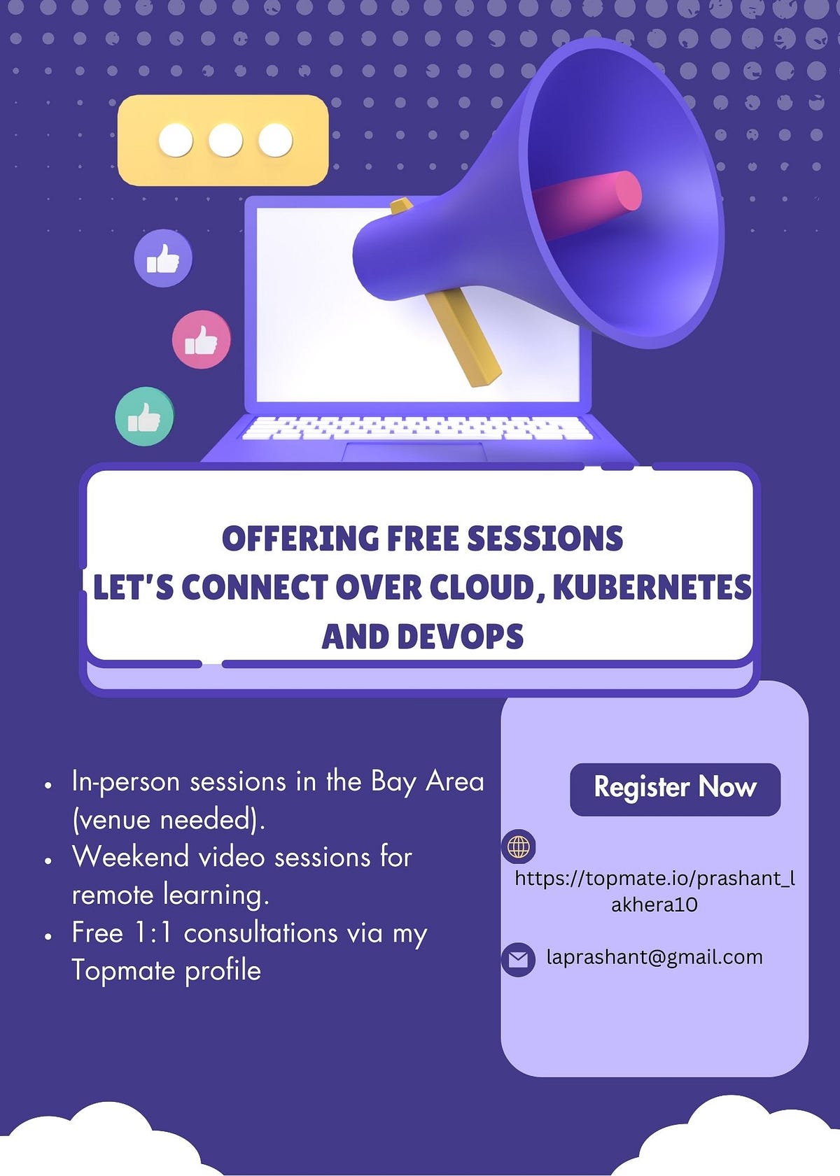 🔥Offering Free Sessions: Let’s Connect Over Cloud, Kubernetes and ...