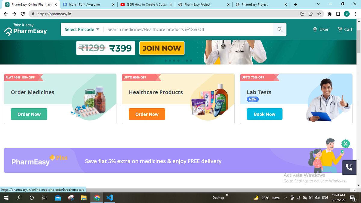 My First Project : on cloning Website(PharmEasy.com) | by Ankita Singh | Medium