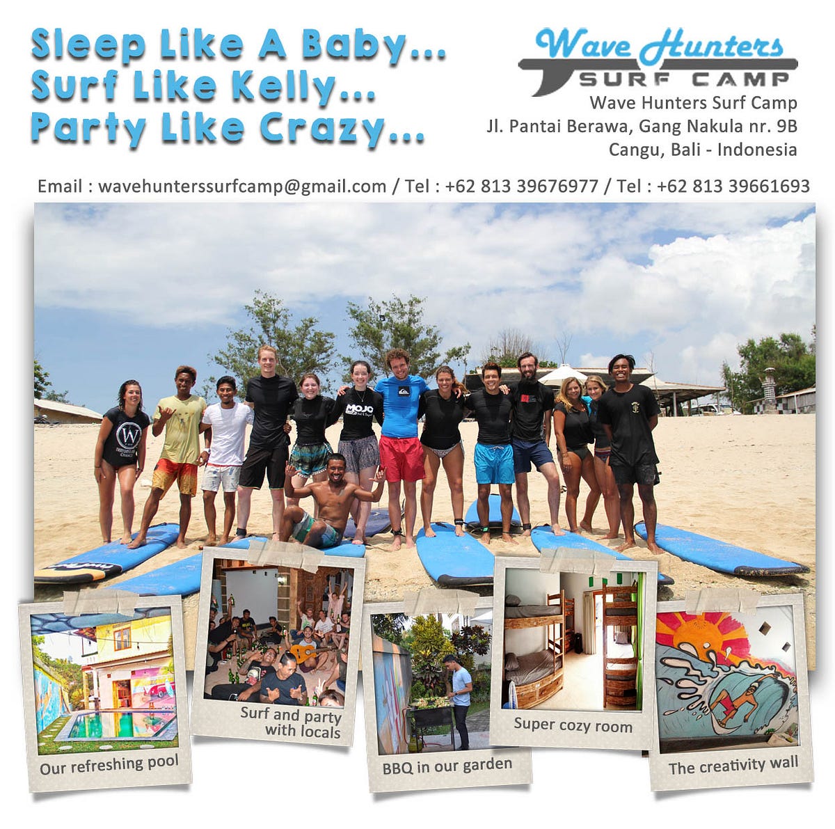 True Rustic Bali Beach Vacation. Wave Hunters Surf Camp offers the true ...