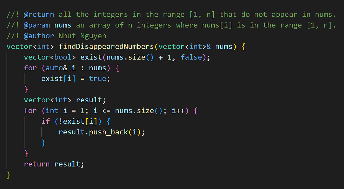 C Solution To Coding Challenge 448 Find All Numbers Disappeared In An Array By Nhut Nguyen 4925