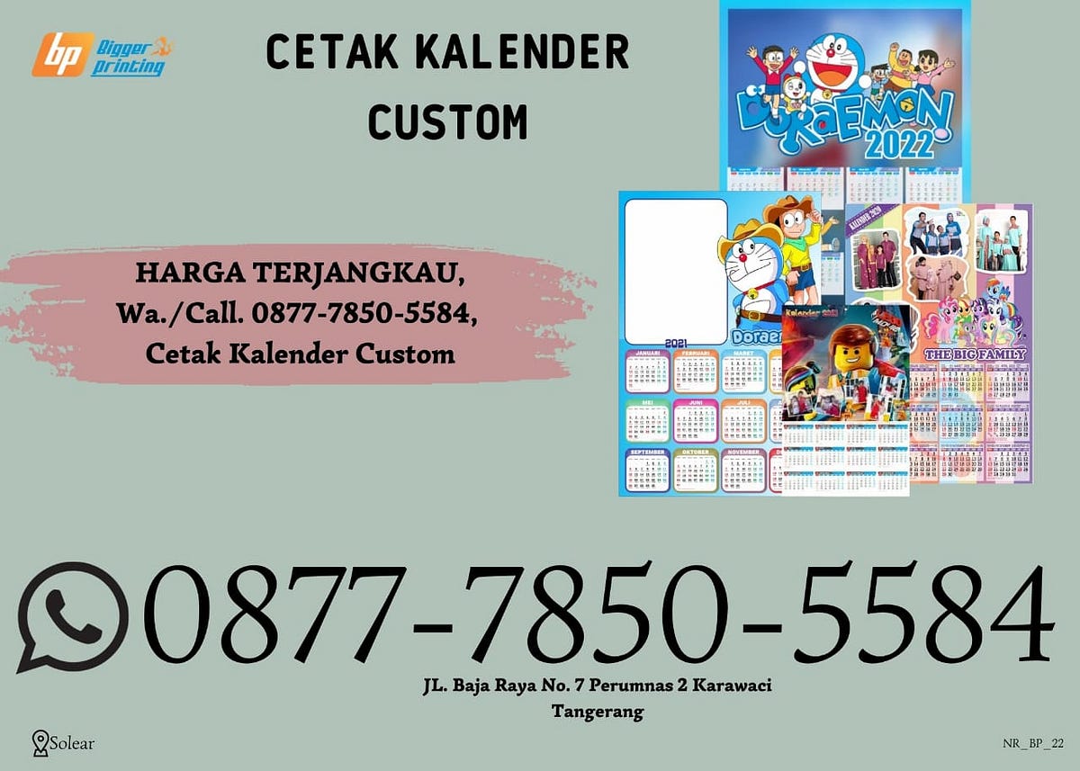 HARGA TERJANGKAU, Wa./Call. 0877–7850–5584, Cetak Kalender Custom di Solear ...