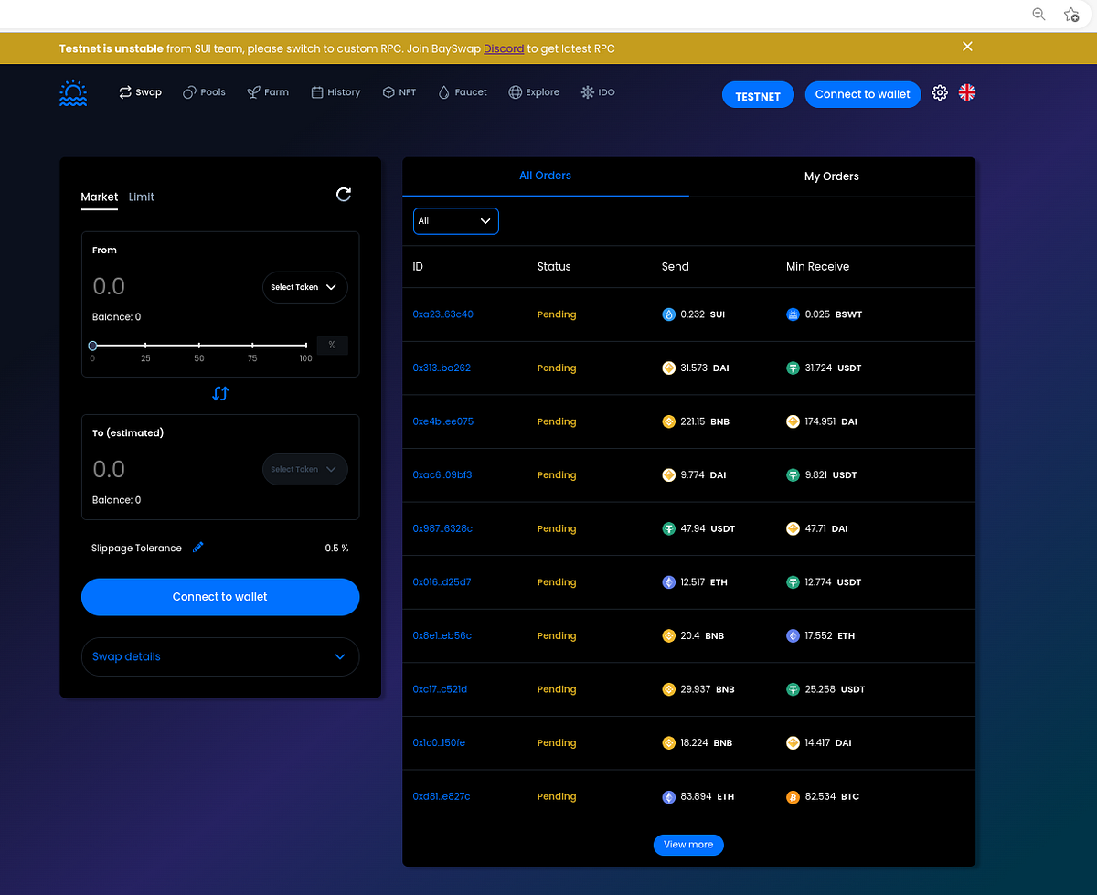 Tutorial: Como fazer um Swap na Bayswap. | by Webcen | Medium